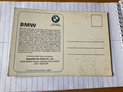 BMW Vintage Postcards | BMW E9 Coupe Discussion Forum